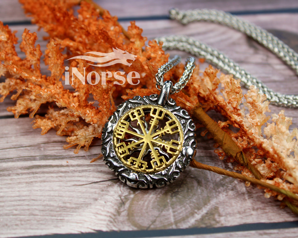 Vegvisir Viking Necklace | Norse Jewelry | Viking Pendant | Norse Comp ...